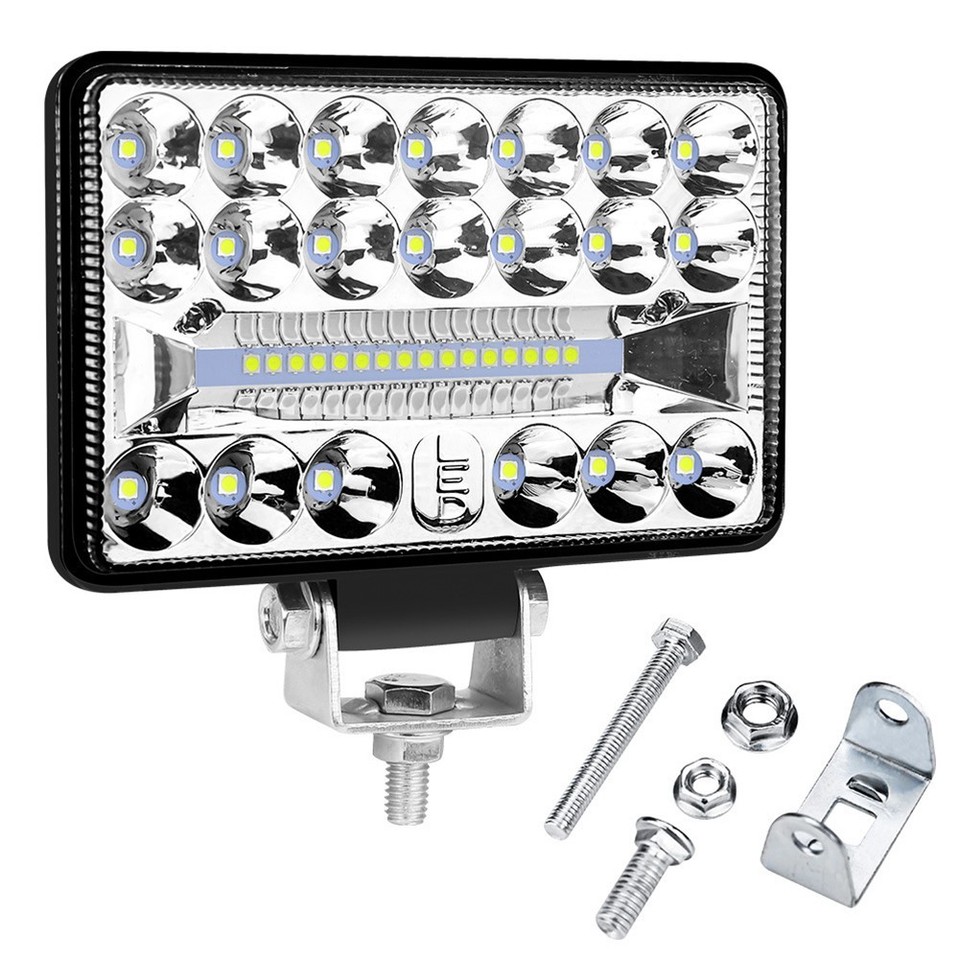 Car LED Lights Headlights Rectangular Replacement 2Pcs Brand New Chrome ...