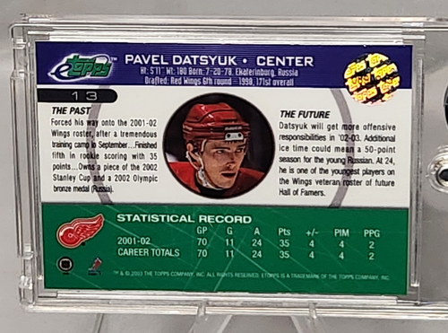 Pavel Datsyuk Detroit Red Wings RC 2003 03 e-topps #13 Card Sealed ...