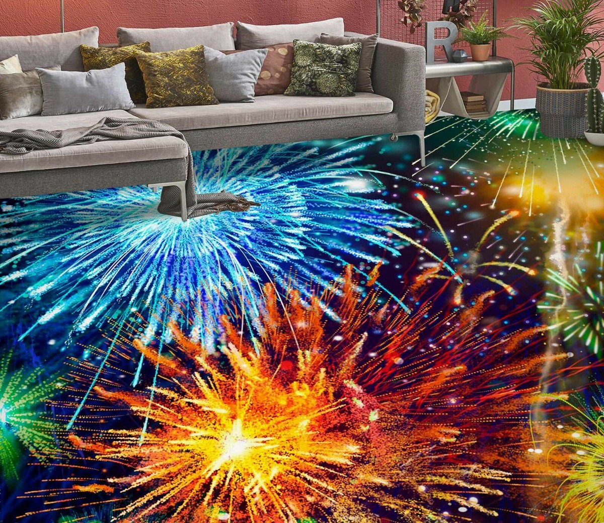 Fireworks Of Colors Wallpaper A Spectacular Fireworks Display Of Smoke