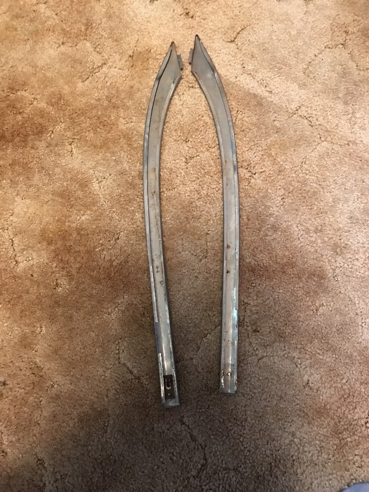 57 Chevy Four-Door Hardtop Left And RightRear Door Upper Stainless ...