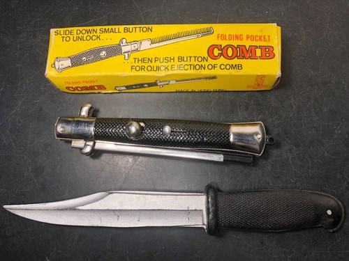 Vintage Switchblade Comb Hong Kong & Rubber Toy Knife Occupied Japan | eBay