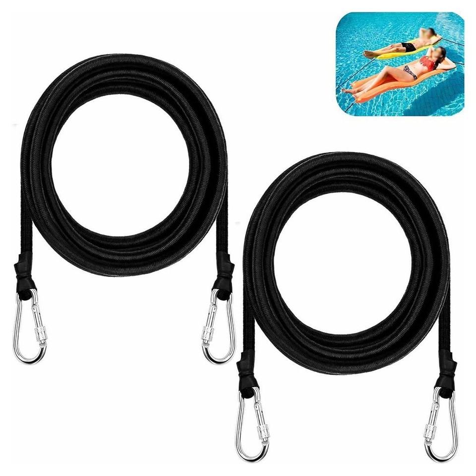 118 Inch Elastic Rope with Aluminum Hooks for Floating Pads and Outdoor ...