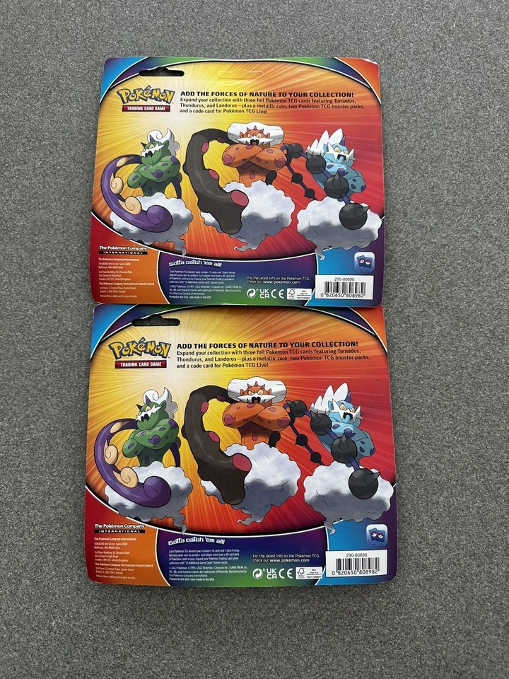 2x Pokémon TCG Fusion Strike & Vivid Voltage Blister Landorus Thundurus ...