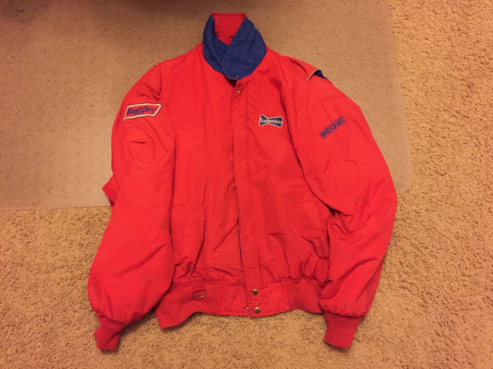 Vintage BUDWEISER BEER WINTER JACKET Bud Light Coat Rare WARM XL Retro ...