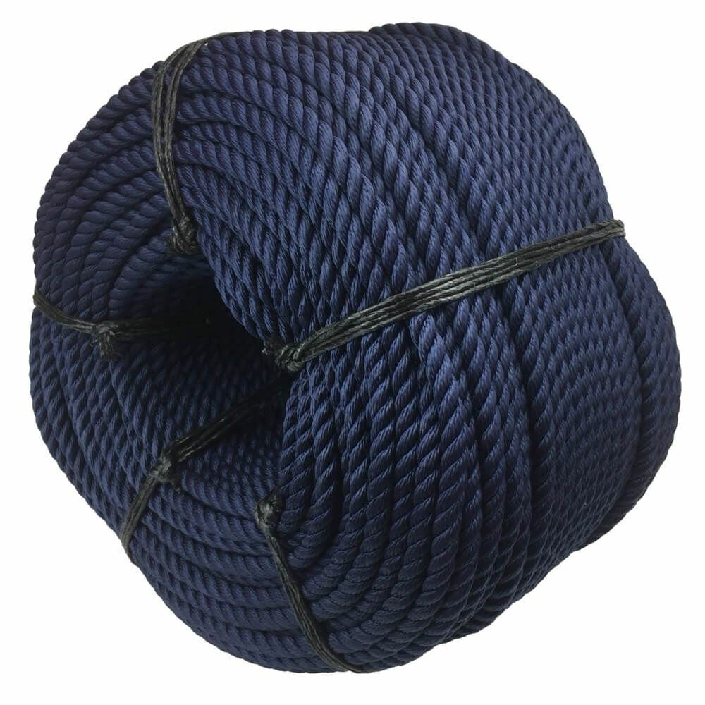 6mm Navy 3 Strand Nylon Rope x 50 metres, Anchor Boat Mooring Yacht ...