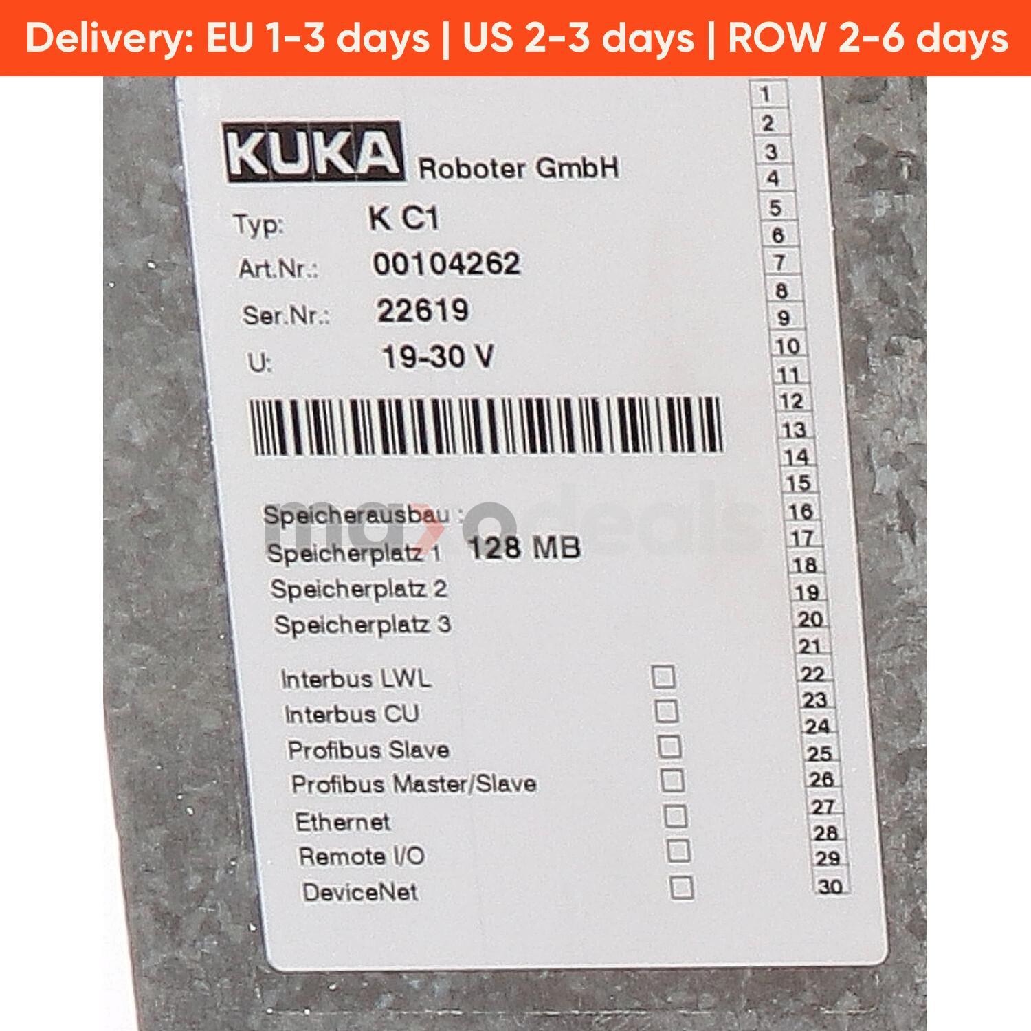KUKA Krc1 Kc1 Computer 00104262/00-104-262 for sale online | eBay