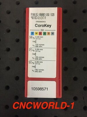 10 Pcs Sandvik R166.0G-16WH01-050 1020 , 60 ISO-0.5 EXT R , 1 BOX ! | eBay