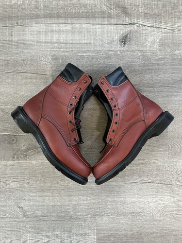 Red Wing USA Classic Supersole 402 Men Sz 8.5 EE Plain Toe Moc Toe Red ...