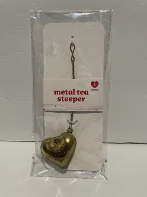 Metal Heart Shaped Tea Steeper Gold Colored | eBay