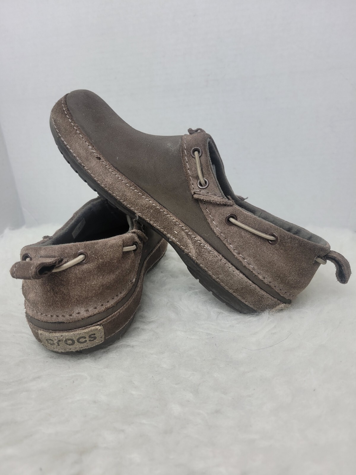 Crocs Surrey Casual Comfort Slip On Clogs Brown Suede… - Gem
