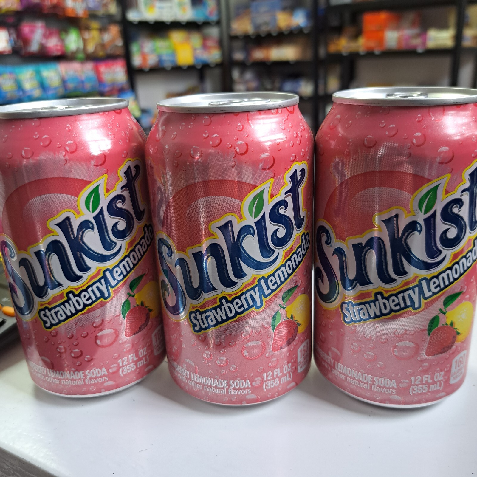 Sunkist Strawberry Lemonade X3 355ML Cans American Import Soda New ...
