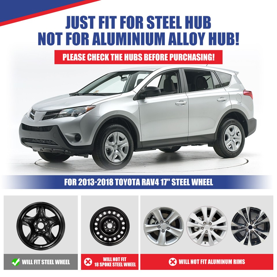 Set of 4 17"Wheel Covers Snap On Hubcap Silver & Black for 2013-2018 ...