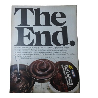 1970 Birds Eye Chocolate Pudding / De Beers Diamonds - Vintage Ad | eBay