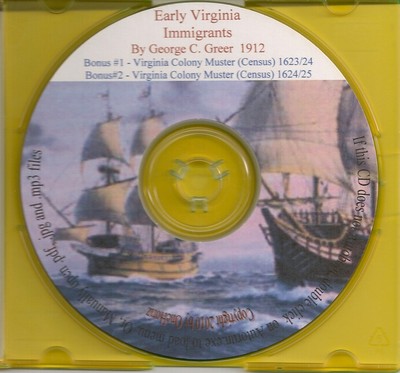 Early Virginia Immigrants 1626-1666 + Muster of 1624/5 | eBay