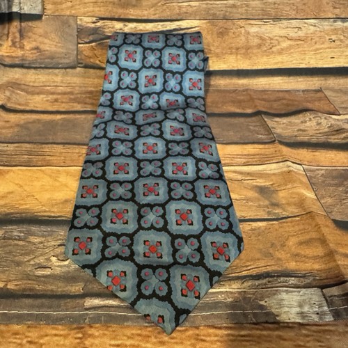 Vintage Sakowitz Houston Italian Silk Tie Geometric Pattern Mens Luxury ...