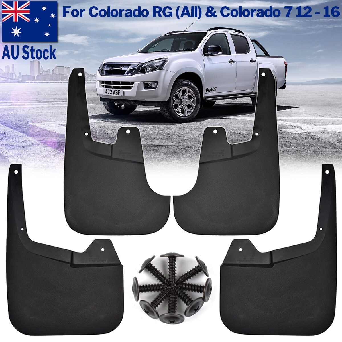 4X Mudguards Splash Guards Mud Flaps For Holden Colorado RG 2012 - on ...