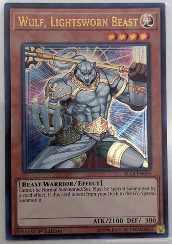 WULF, LIGHTSWORN BEAST 1ST EDITION ULTRA RARE BLLR-EN039 YUGIOH! LPEC ...