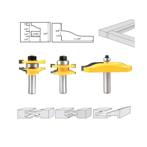 1/2'' Shank Ogee Rail & Stile Router Bit Cove Raised Panel Tools Sets ...