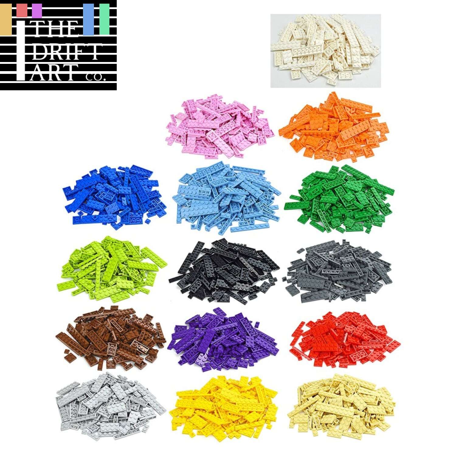 100pcs 11 Size Mixed 15 Color Thin Building Blocks Bricks Toy DIY ...