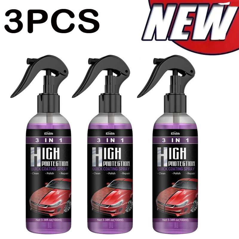 3× Quick Hydrophobic 3 in 1 High Protection Car Coat Ceramic Coating ...