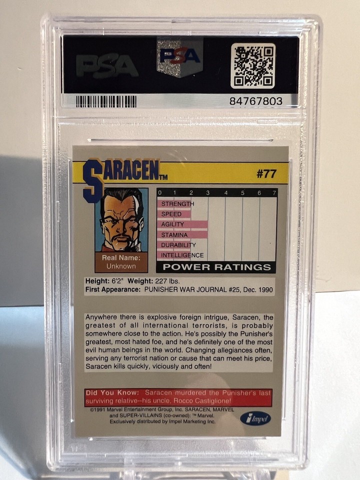 1991 MARVEL UNIVERSE - SARACEN #77 - SUPER VILLAINS - PSA 6 | The ...