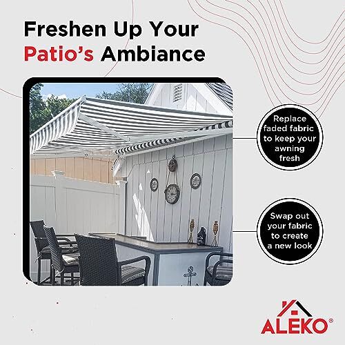 ALEKO Patio Awning Fabric Replacement, Polyester Canopy with UV ...