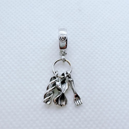 Authentic Pandora 925 Sterling Silver Love Pasta Trio Dangle Charm | eBay