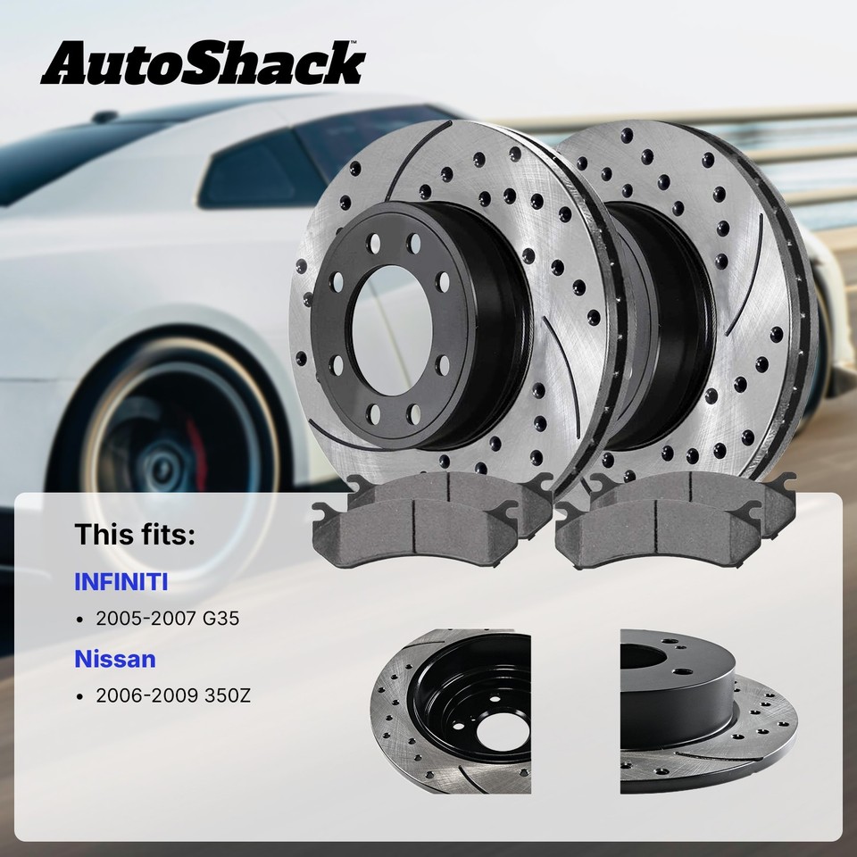Front Drilled Slotted Brake Rotors Premium Ceramic Pads Hubs for ...