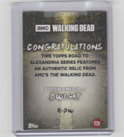 TOPPS WALKING DEAD ROAD TO ALEXANDRIA AUSTIN AMELIO/DWIGHT RELIC CARD ...