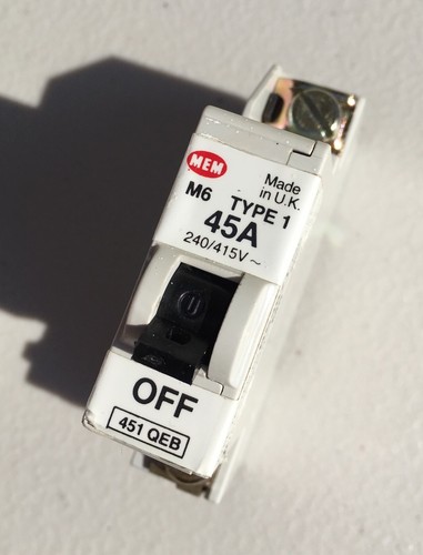 MEM Eaton 45A Type 1 Single Pole M6 45 Amp Circuit Breaker SP MCB ...