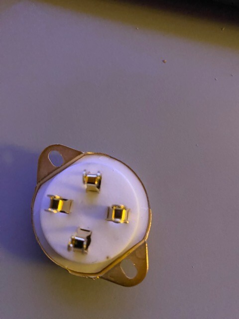 TUBE SOCKET - 4 Pin Ceramic - Chassis (TOP) Mount - Gold - (1pc) for ...