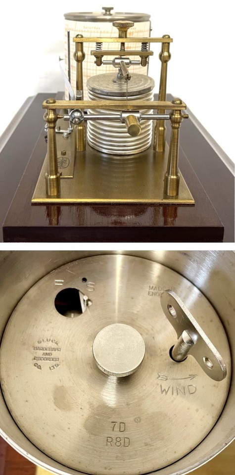 English CASELLA LONDON Mahogany Barograph with Chart Drawer & GLUCK ...