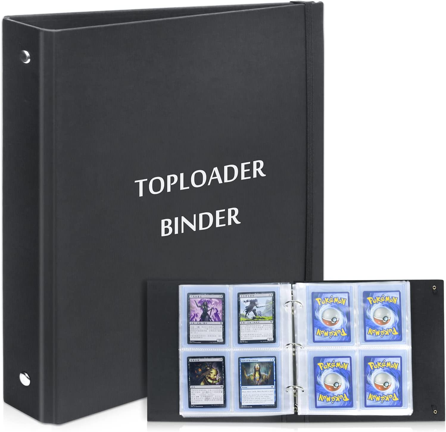 Toploader Binder with 50 Pages Toploader Storage Trading Card Sleeves ...