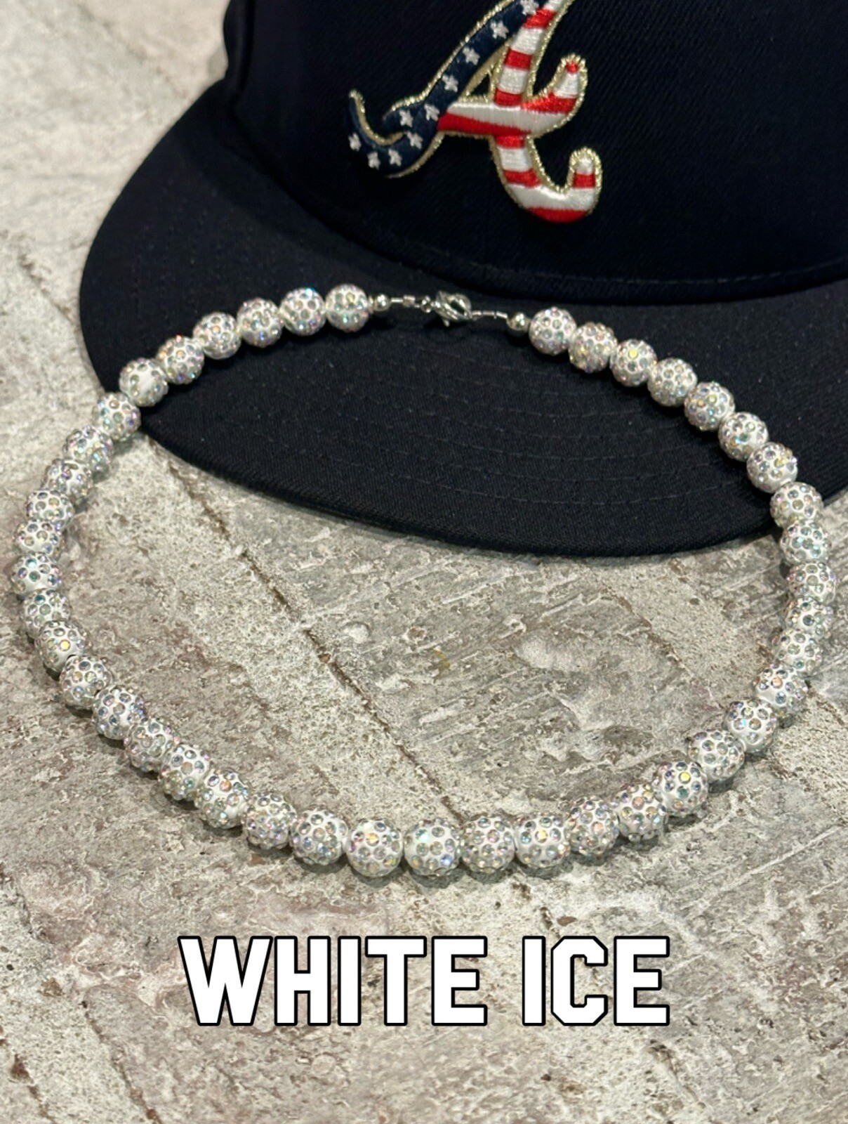 (CUSTOM SIZES) MLB Inspired Rhinestone Beaded Baseball Necklace (16” 18 ...
