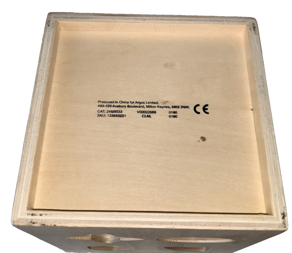 Argos educational wooden shape sorter toy with coloured wooden shapes ...