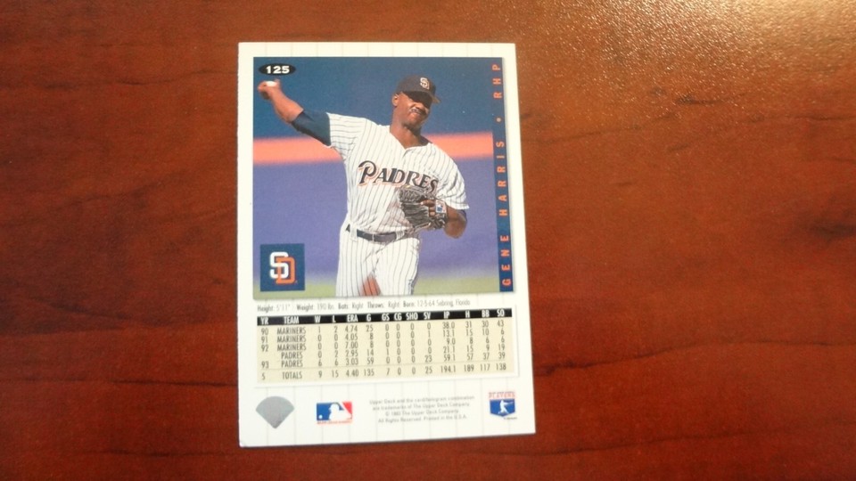 1994 UPPER DECK COLLECTOR'S CHOICE # 125 GENE HARRIS BASEBALL CARD | eBay