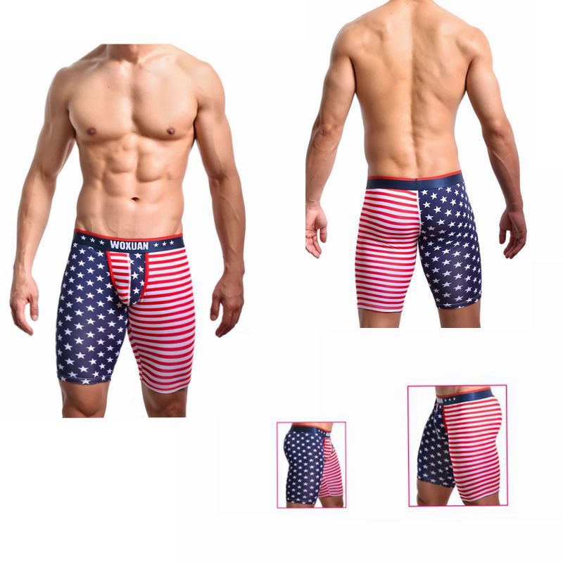 Men's American Flag Shorts Thongs Briefs S-XL USA Star-Spangled Parade ...