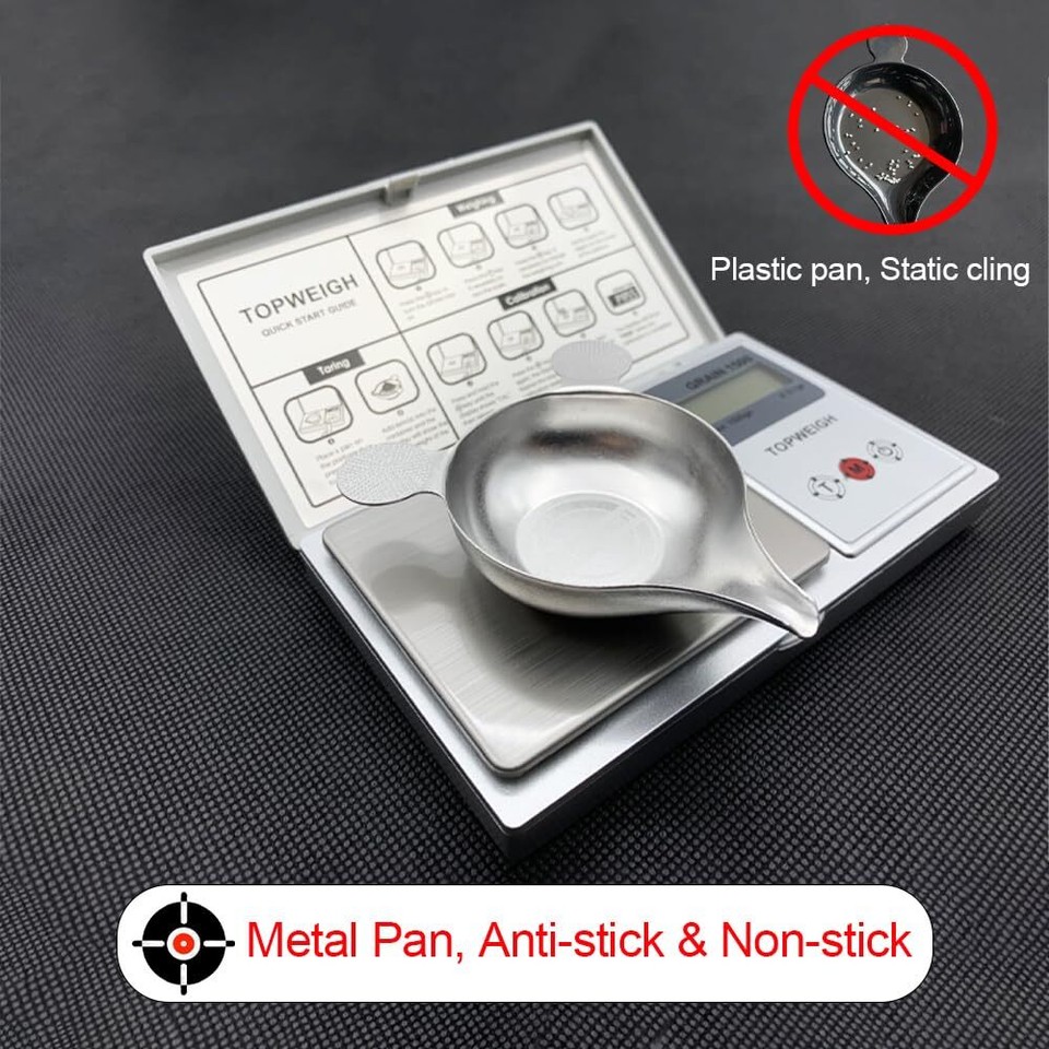 Reloading Scale Metal Powder Pan Grain 1500 Grains X 0.1Gn Powder Scale ...