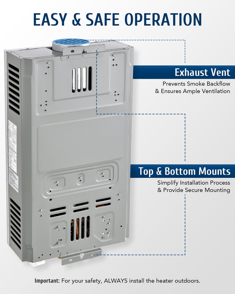 CO-Z Instant Gas Hot Water Heater 8-18L Tankless Gas Boiler LPG Propane ...