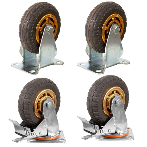 3 Inch Caster Wheels Heavy Duty Casters Set of 4,Rubber Swivel Caster ...