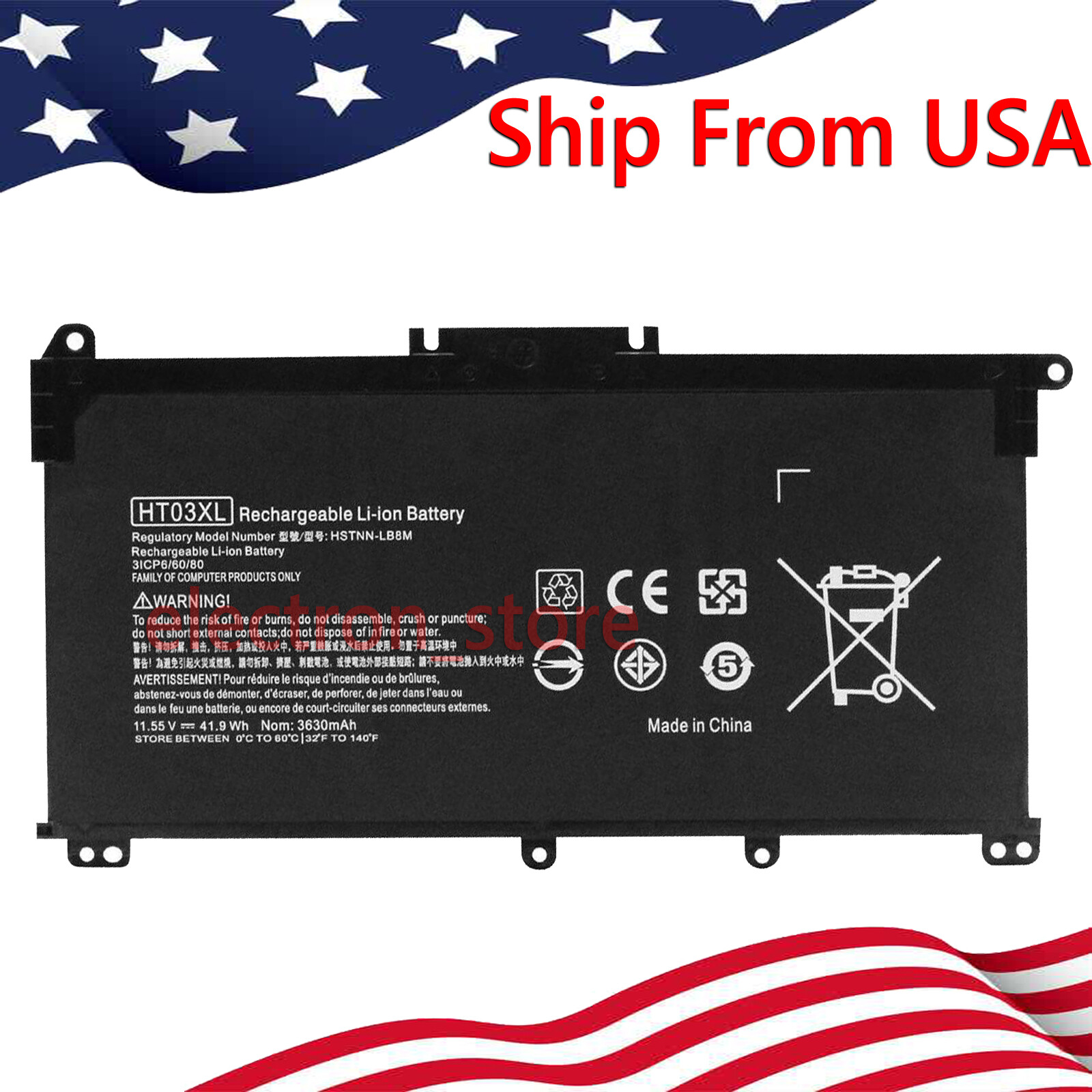 BATTERY HT03XL HP PAVILION 14-CE0000 14-CF0006DX 14-CK0013LA 14 ...