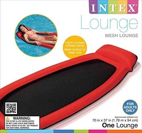 INTEX Inflatable Mesh Lounge Floating Raft w/ Headrest RED AND BLUE | eBay