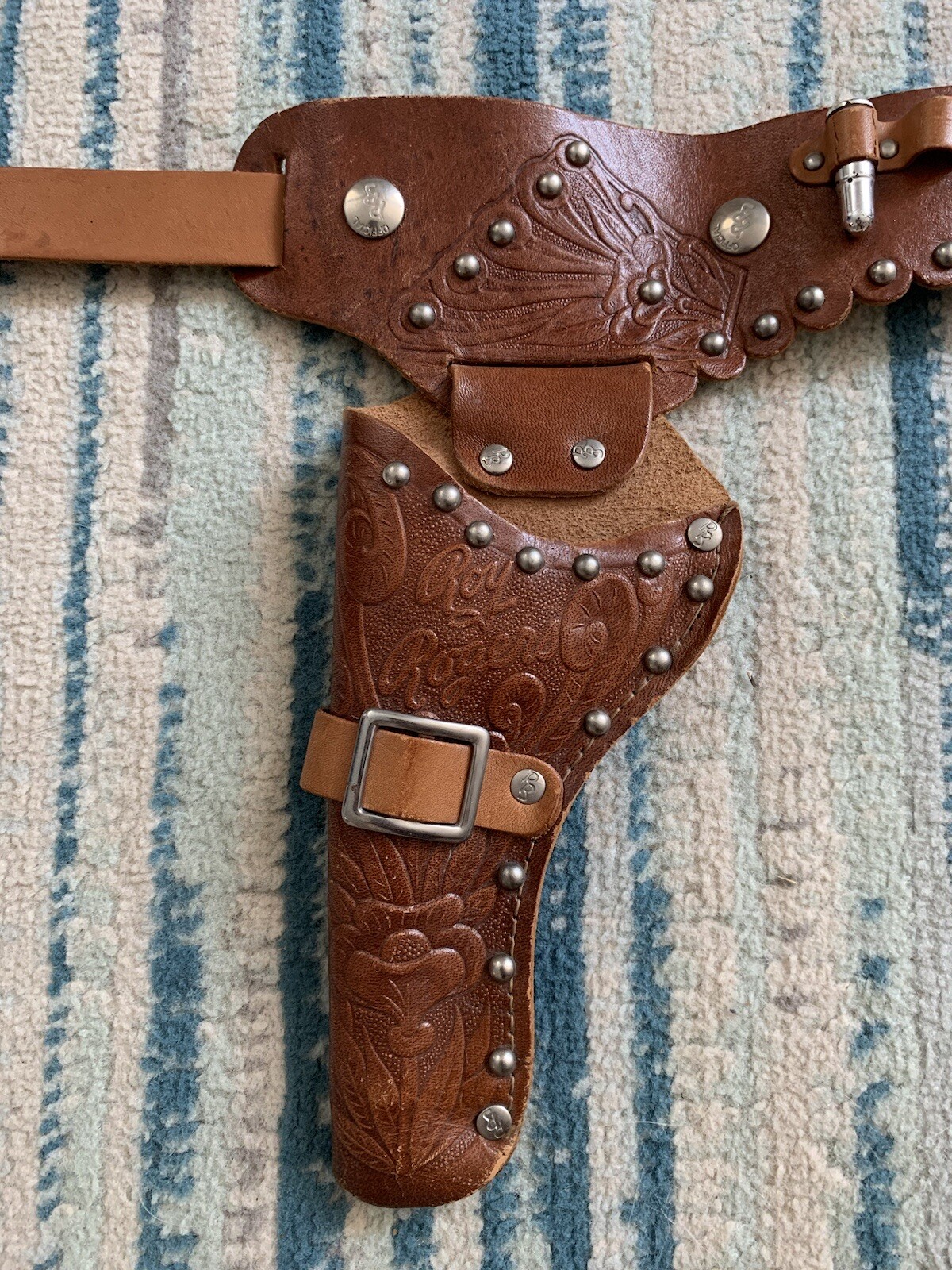 Vintage 1950s Roy Rogers Single Cap Gun Studded Holster NICE! | eBay