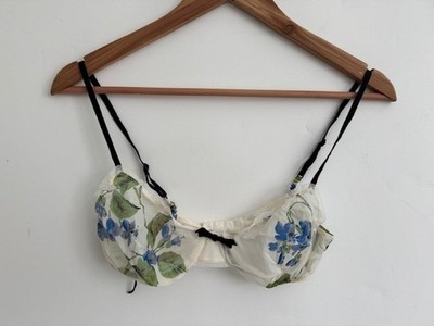 RARE New PRADA Viola-Print Silk Bra 34/M Made in Italy | eBay