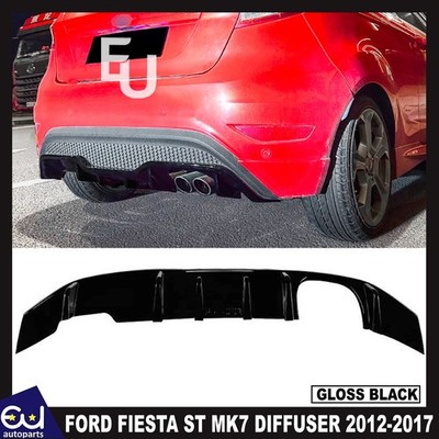 FOR FORD FIESTA ST MK7 REAR DIFFUSER LIP VALANCE BUMPER GLOSS BLACK ...