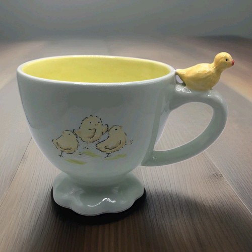 Kate Williams Chick Coffee Mug Green Yellow Cup Easter Footed Chicken ...
