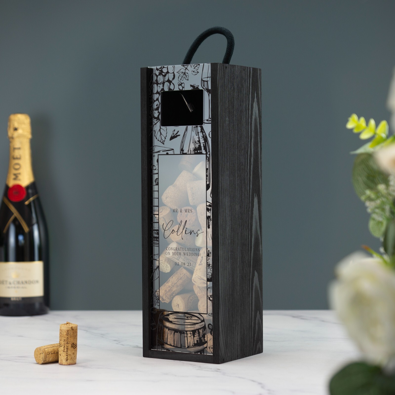Personalised Cork Saver Box Frame Wine Cork Memory Box Prosecco ...
