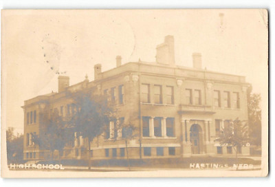 RPPC High School HASTINGS Nebraska Vintage Photo Postcard 1907 Ayr, NE ...