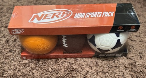 NERF Pro Shop MINI SPORTS PACK Soft Foam Basketball, Football, Soccer ...