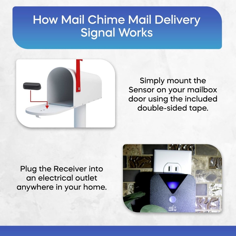 Mailbox Alert - Mail Chime Wireless Mail Notification System - 350 ...